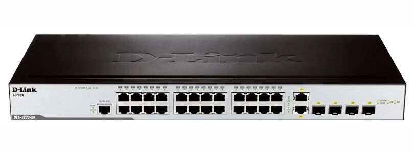 Коммутатор D-Link DES-3200-28/C1A, управляемый, 24 порта 10/100Base-TX