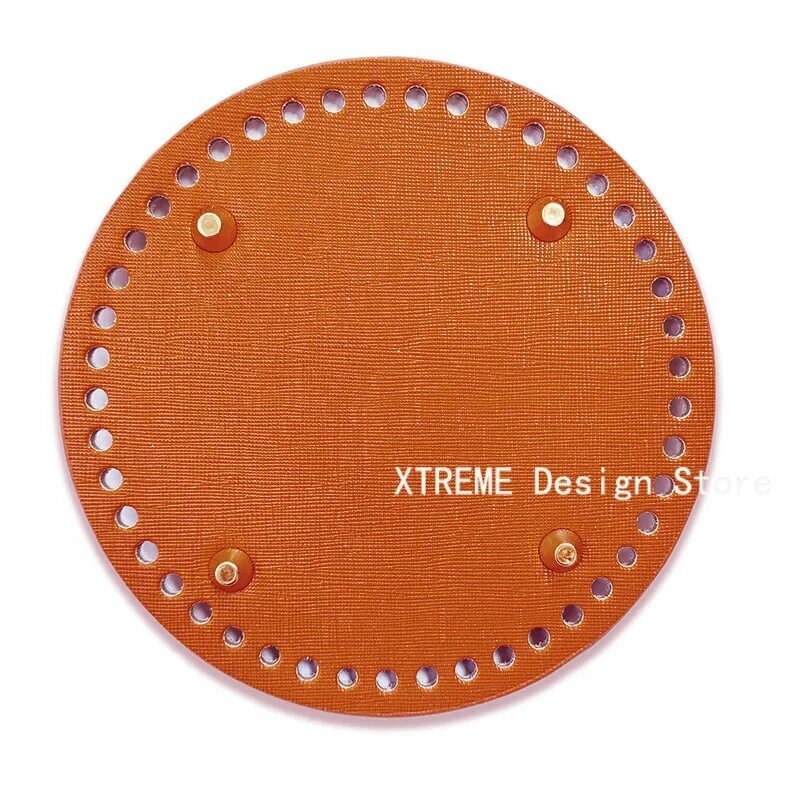 Быстрая доставка, круглое дно для вязаной сумки, аксессуары из искусственной кожи, дно ручной работы с отверстиями, нижняя часть сумки, связанная крючком своими руками brown