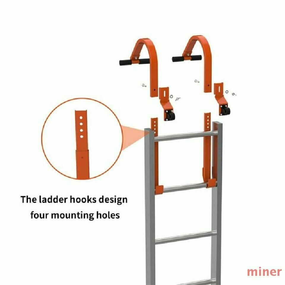 Лестничные крюки Min, для конька крыши, с колесом, из легированной стали