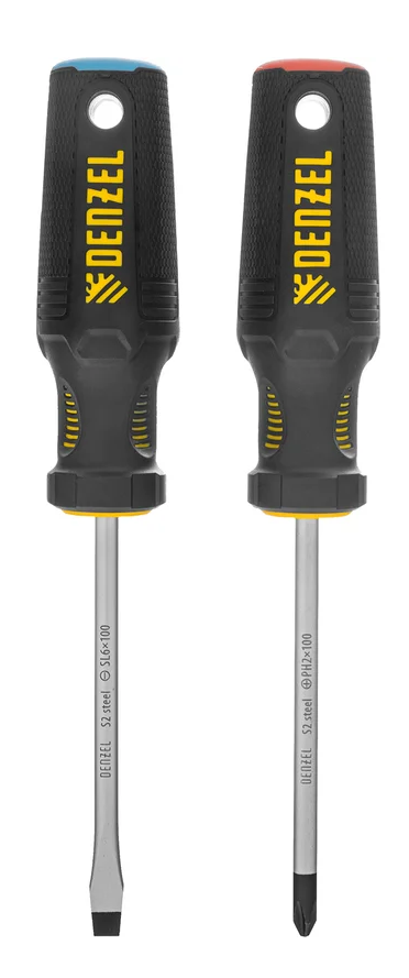 Набор отвёрток, 2 шт, ph+sl, s2, 3к рукоятка// denzel
