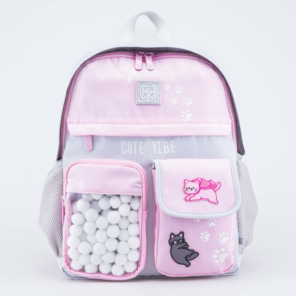 Рюкзак школьный Помпончики (11+) котофей 02804390-40 размер выс. 38 см