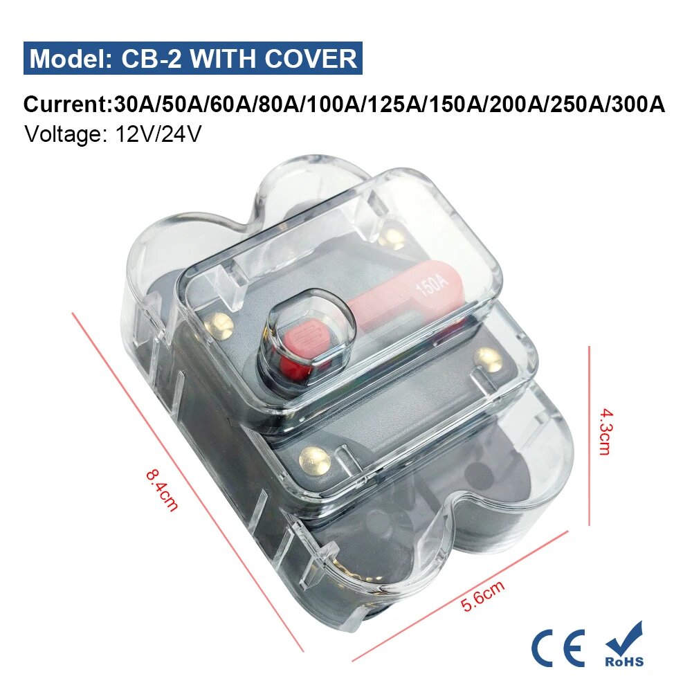 Автоматический выключатель предохранитель сброса 12v 24v 48v DC 20A-300A 250A, солнечный предохранитель для автомобиля, лодки, аудио, ручная защита питания, сбрасываемый предохранитель, страховка