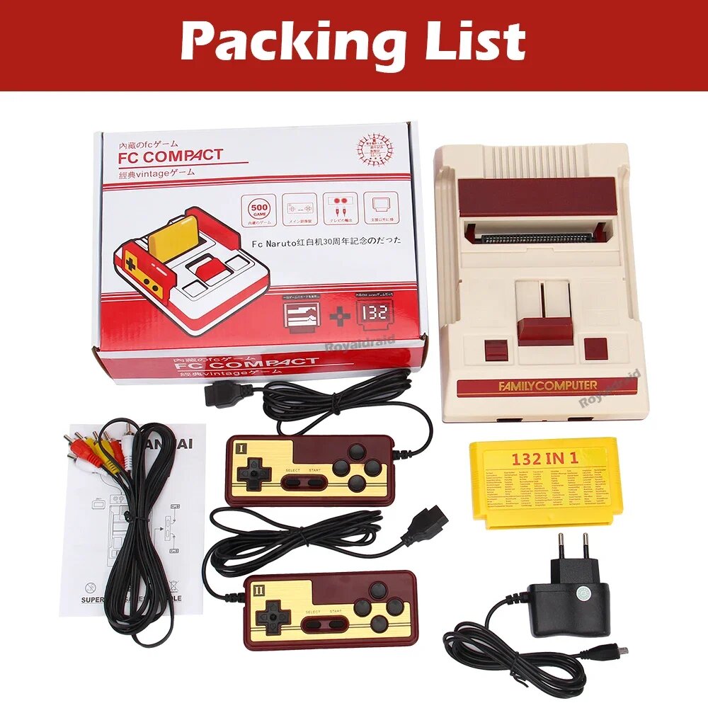 8-битная игровая консоль, встроенная 500 классических игр, семейная компьютерная игровая консоль, ТВ, поддержка игрового картриджа для FC Retro Gaming