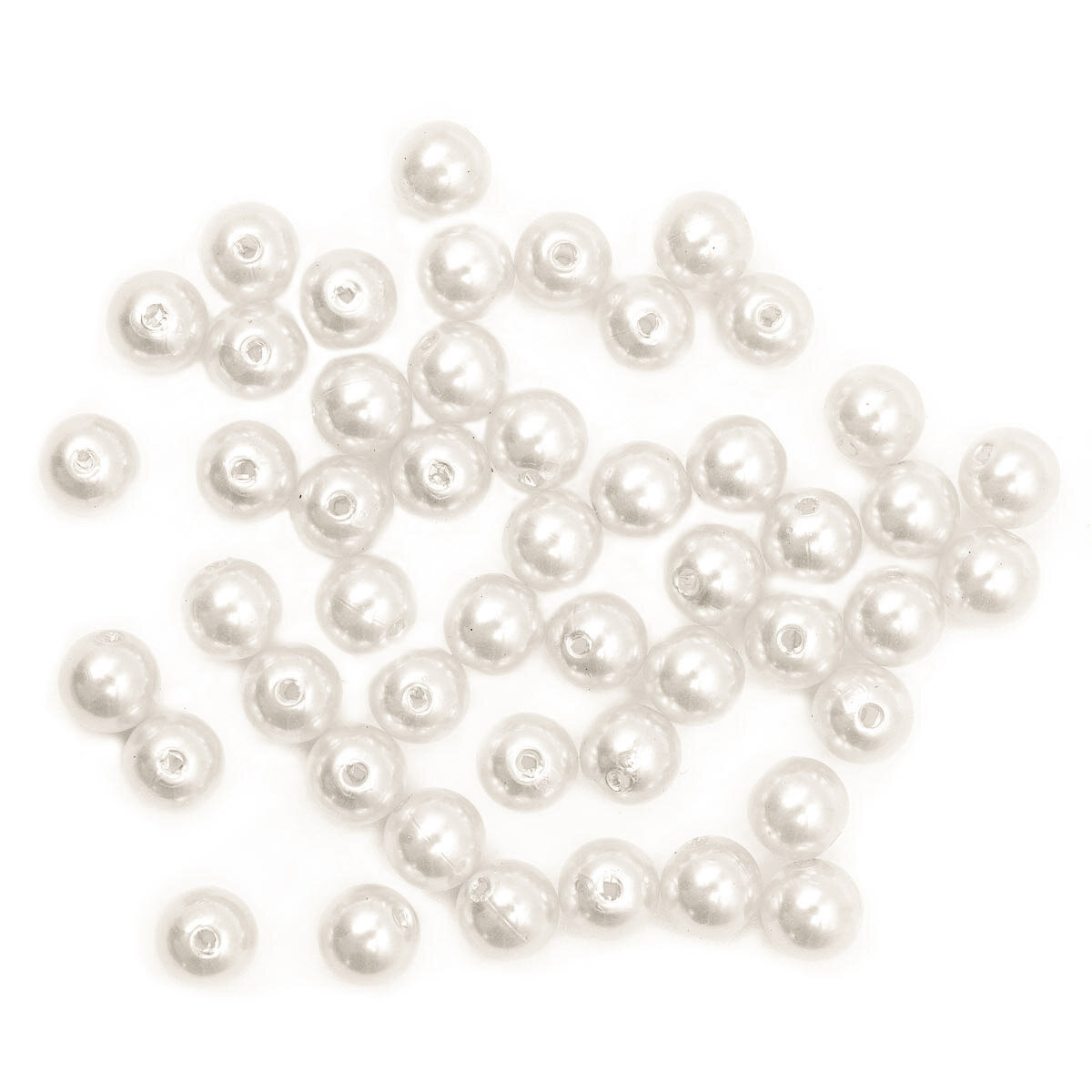 Бусы круглые, пластик, 10 мм, 25 г (упак), Astra&Craft (001 NL белый)