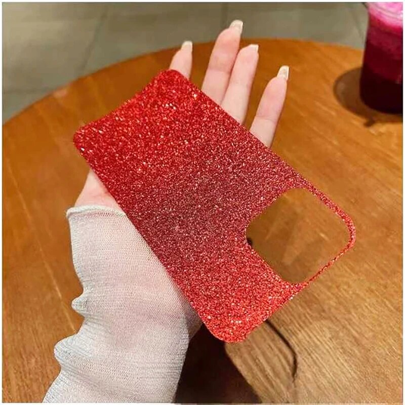 Чехол для телефона с блестящей бумажной картой «сделай сам» для Айфон 15 Про Макс, Красный, Красный