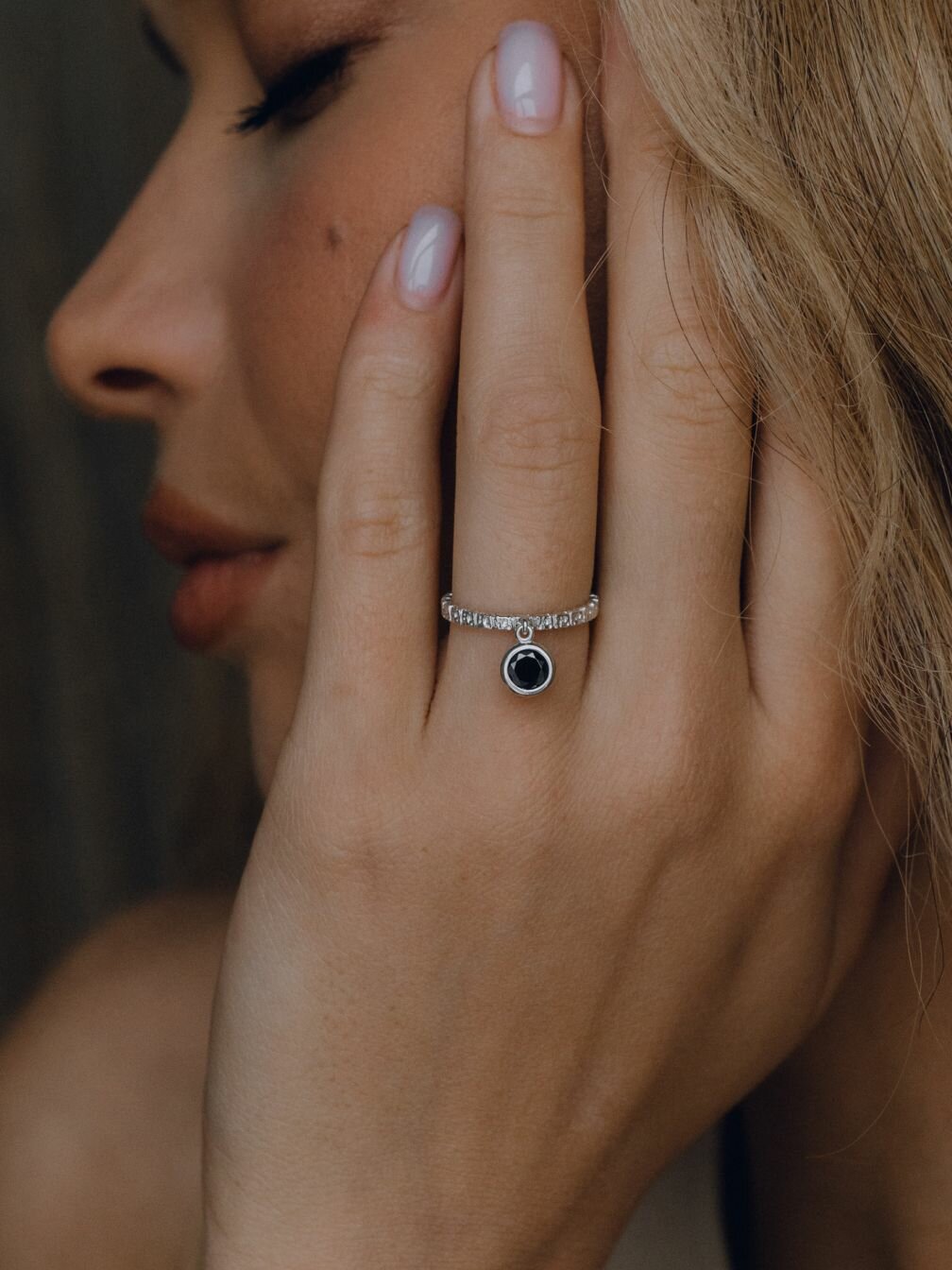 Кольцо, серебро, 925 проба, фианит