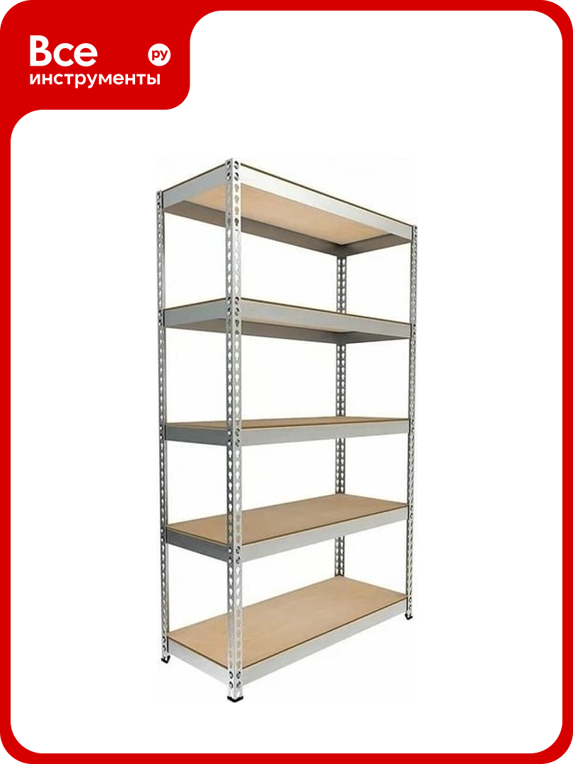 Стеллаж IRONMEBEL Optimus Hook Pro 2500x1800x600 мм, 5 ярусов M-СГРФОЦ2500х1800х600х5, Система крепления