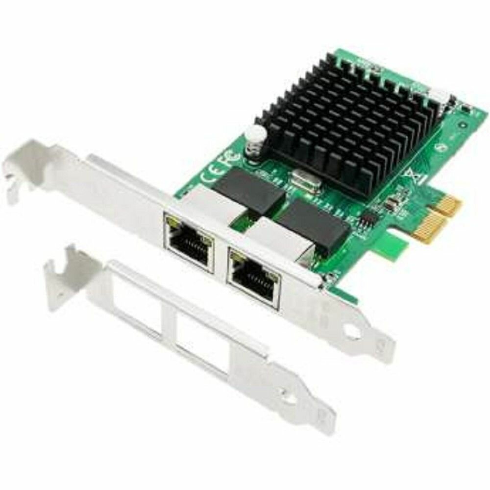 Orient Контроллер XWT - INT82L2PE, Сетевая карта PCI - Ex1 v1.0a 2xRJ45 Gigabit Ethernet, Intel 82571GB chipset, 1 Гбит с, 2 планки крепления в комплекте 31282