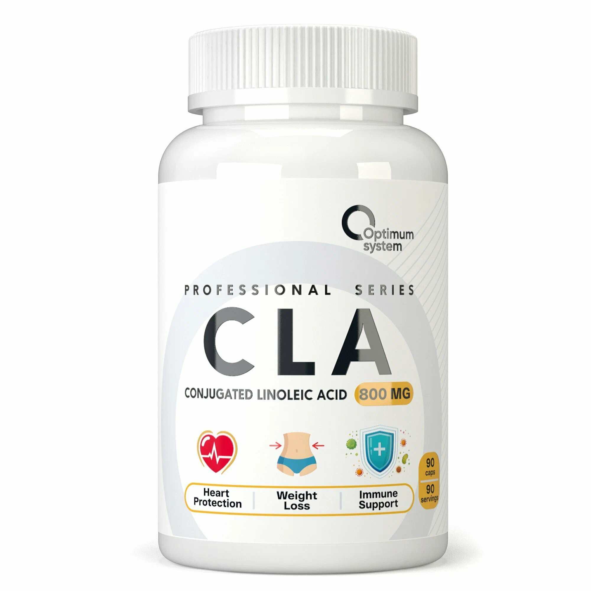 Optimum System CLA 800 mg, Фэтбернер ЦЛА софтгель 800 мг 90 капсул