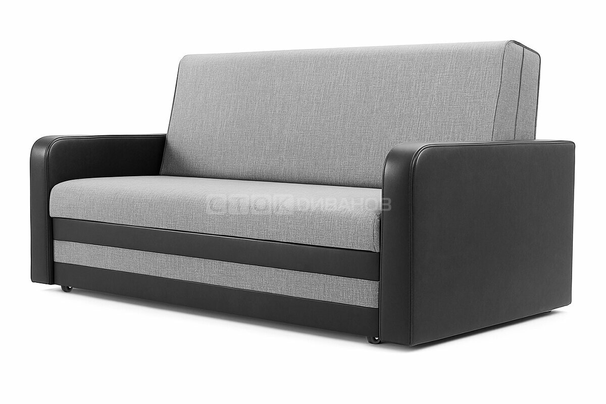 Диван Сток Диванов Мюнхен Grey серый 115 см, механизм аккордеон, с ящиком для хранения