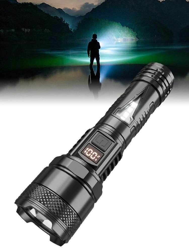 Светодиодный фонарик для улицы с дальним выстрелом и быстрой зарядкой, Три режима, с боковой стороной COB