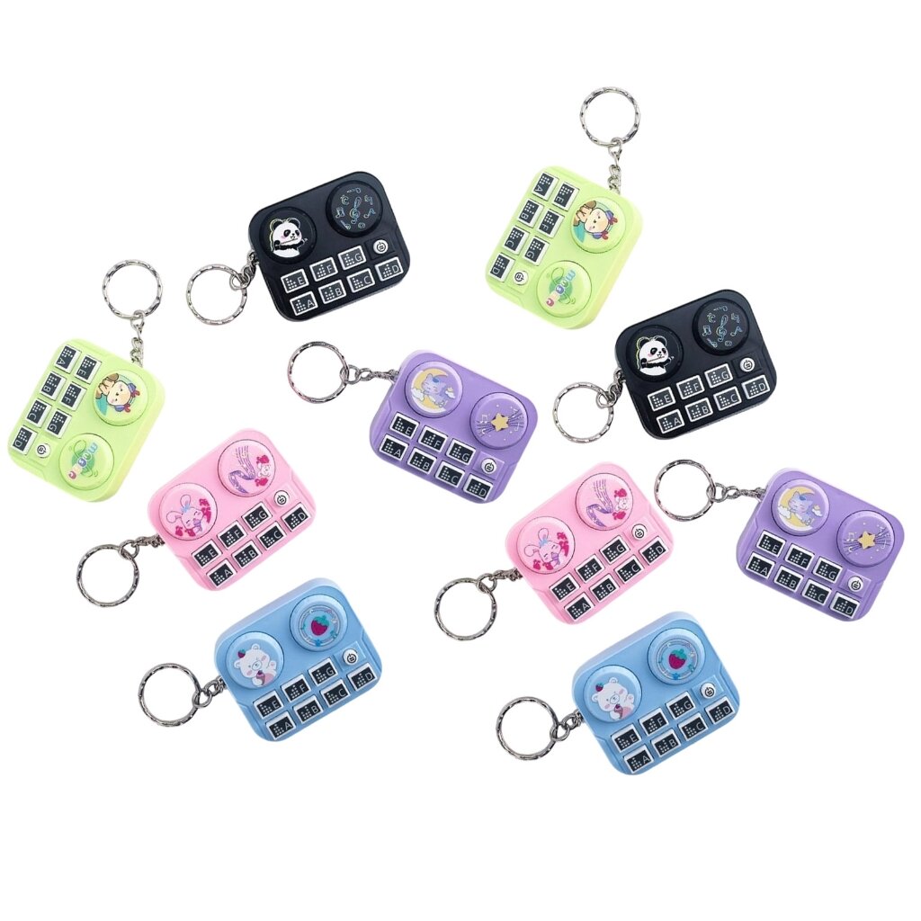 Упаковка из 10 Мини-DJ-Контроллеров Брелок-Игрушка с Музыкальными Звуковыми Эффектами Креативный Брелок Для Ключей Подвесной Кулон Разного Цвета