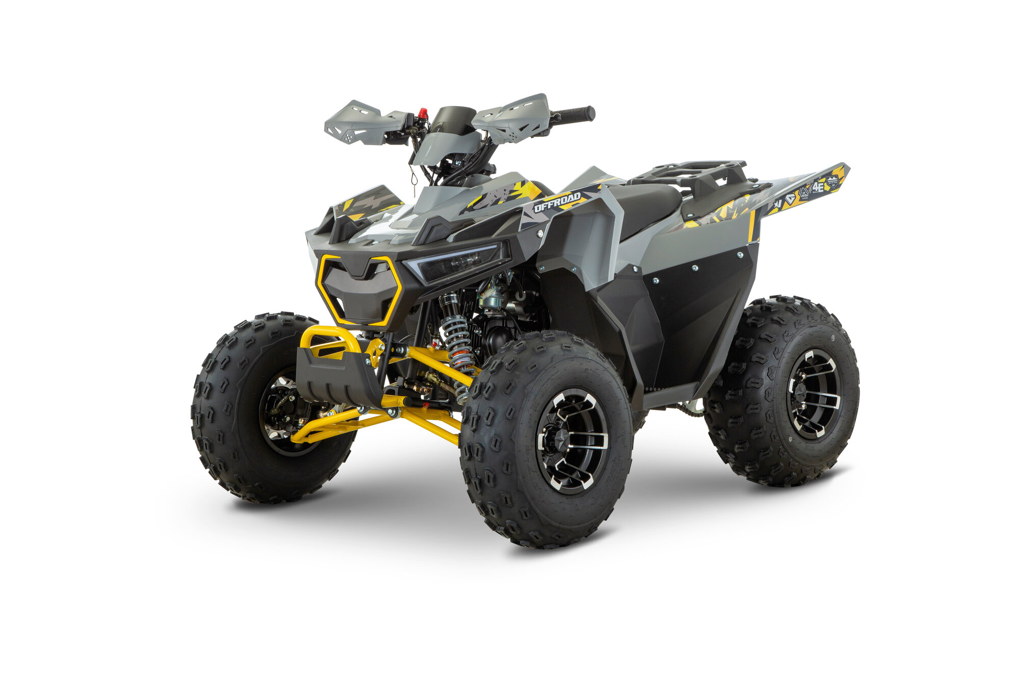 Квадроцикл BRZ Drake 125 Pro, 125 см3, 12 л/с, воздушного охлаждения, желто-серый