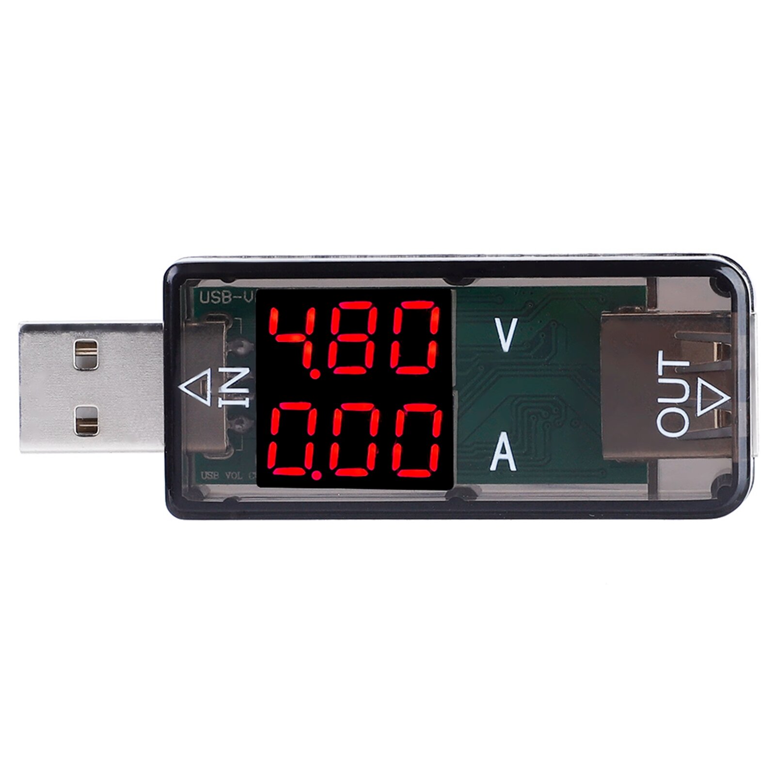 Цветной ЖК-вольтметр с USB-портом, амперметром, измеритель тока, мультиметром, зарядным устройством, USB-тестером (черный)