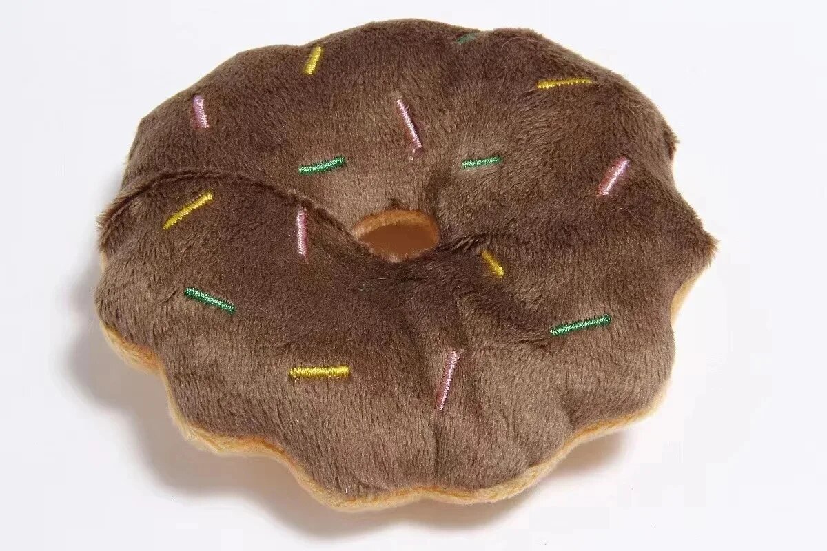 Игрушка для собак "Коричневые пончики", устойчивая к укусам, голосовая