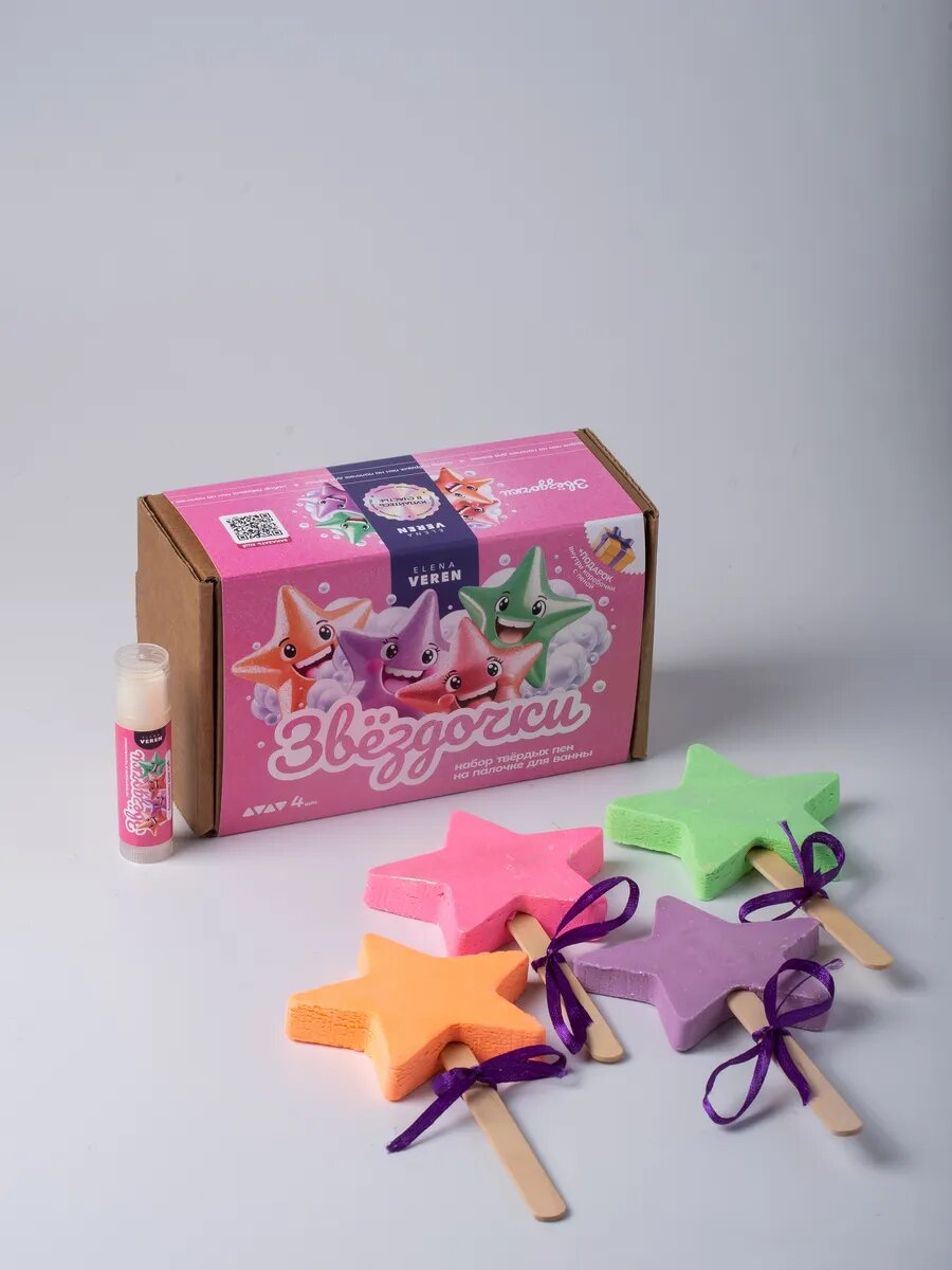 Пена для ванной Elena Veren "Звёздочка", мята-мелисса/кока-кола/манго/лесные ягоды