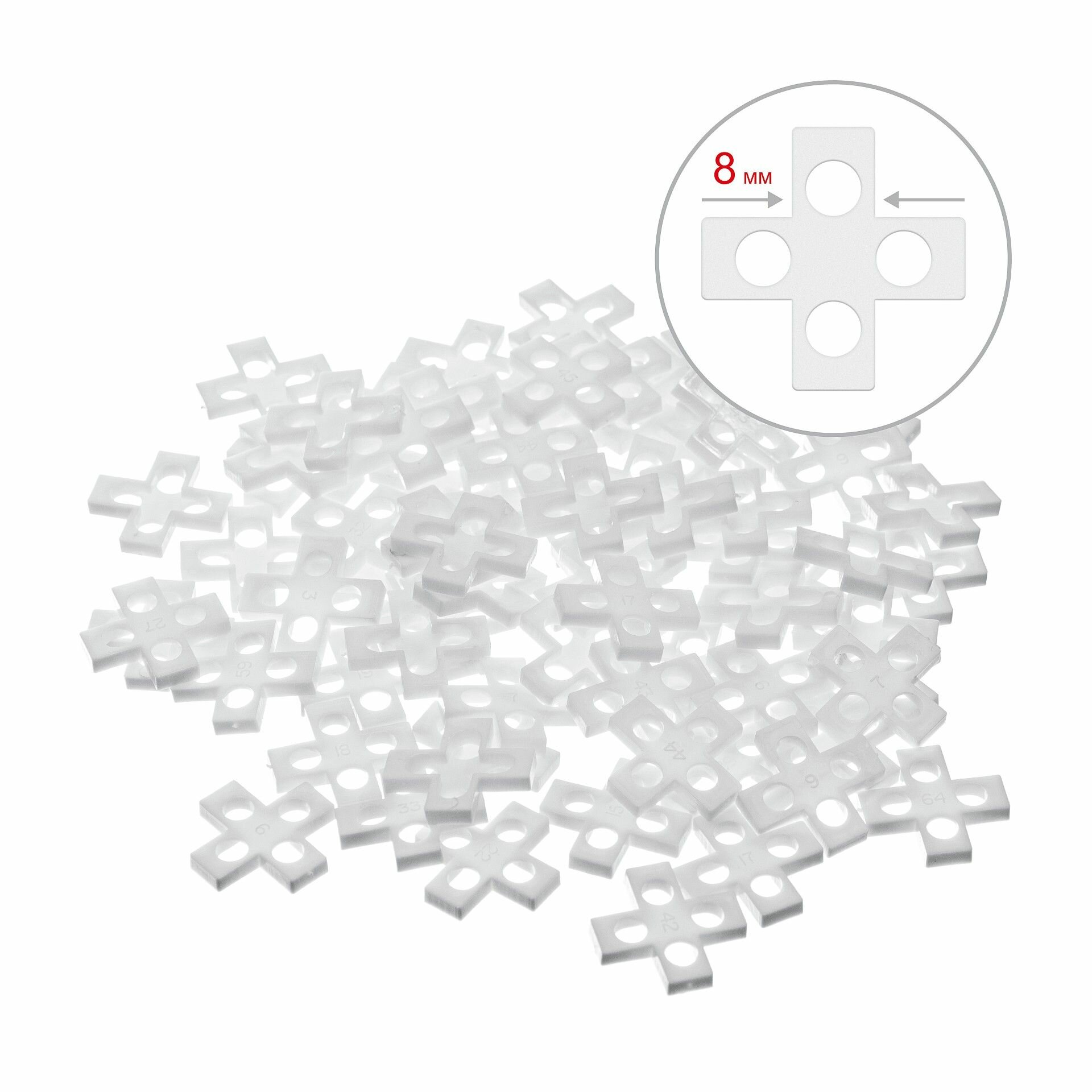 Крестики для плитки ЗУБР, 8 мм, 75 штук 33811-8