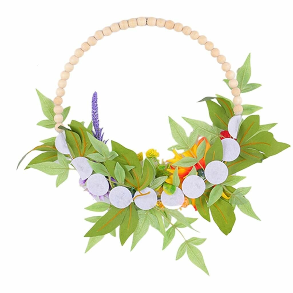 Деревянная имитация цветка из бисера, железное кольцо для подвешивания на двери