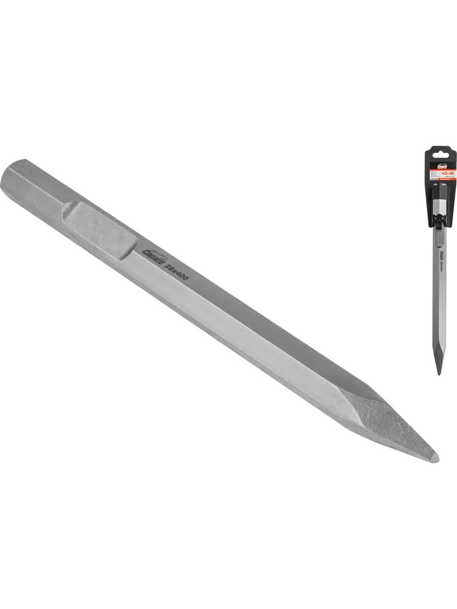 Зубило пиковое шестигранник 28 мм 400 мм GEPARD (GP0713-400)