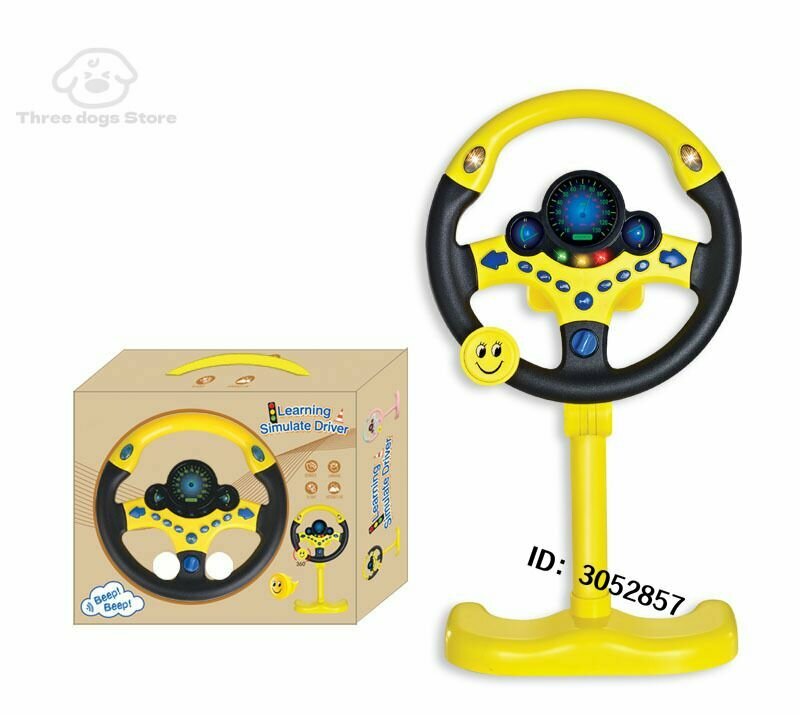 Детский музыкальный руль на присосках с подсветкой и звуком