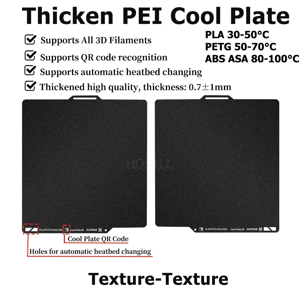 HOSALL Двухсторонняя карбоновая пластина для Bambu Lab A1 256x256 мм