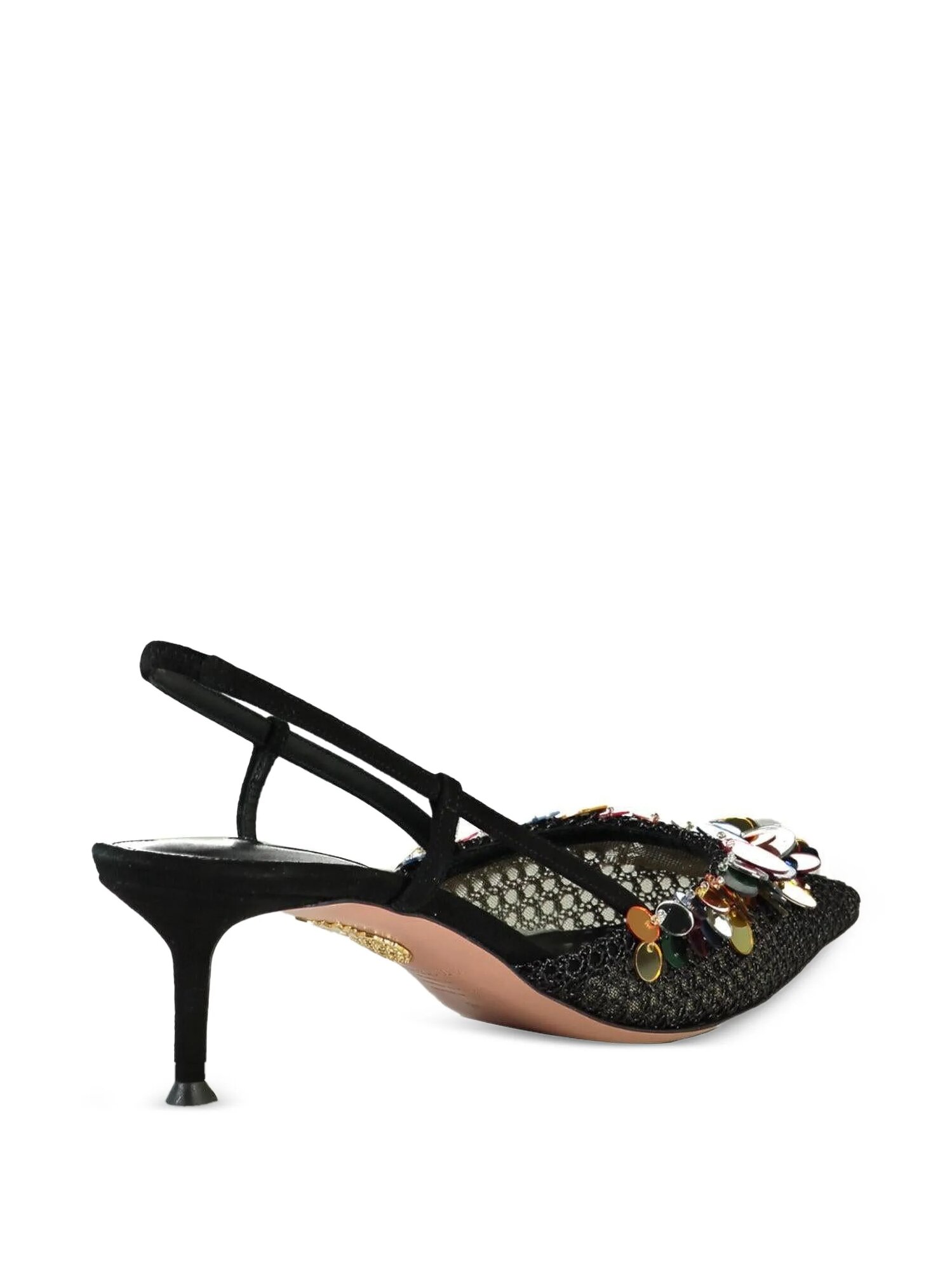 Туфли Aquazzura 50mm Can Can pumps, размер 37.5, black/black — фото 1