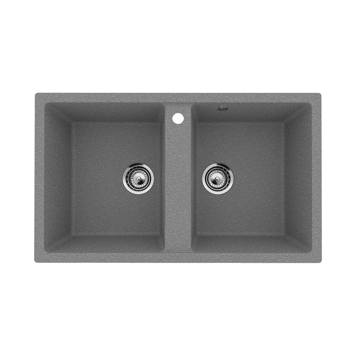Кухонная мойка Ulgran Classic 86x51 см U-708-309 искусственный мрамор, темно-серая
