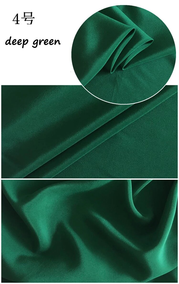 Шелковая ткань Crepe De Chine FABRIC SHIPPER 100% шелк 12 Momme 1 м х 1,14 Изумрудный, 4 deep green