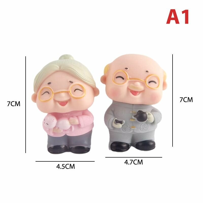 Старик и старушка микро пейзаж торт украшения