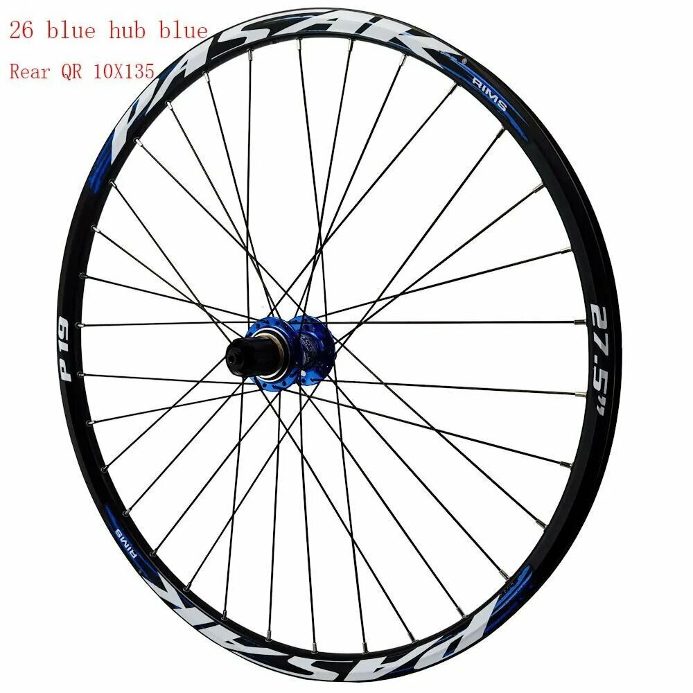 PASAK Заднее колесо MTB, сплав, 32 отверстия, 26 blue Hub blue , 21mm, QR 10X135, HG, Довод