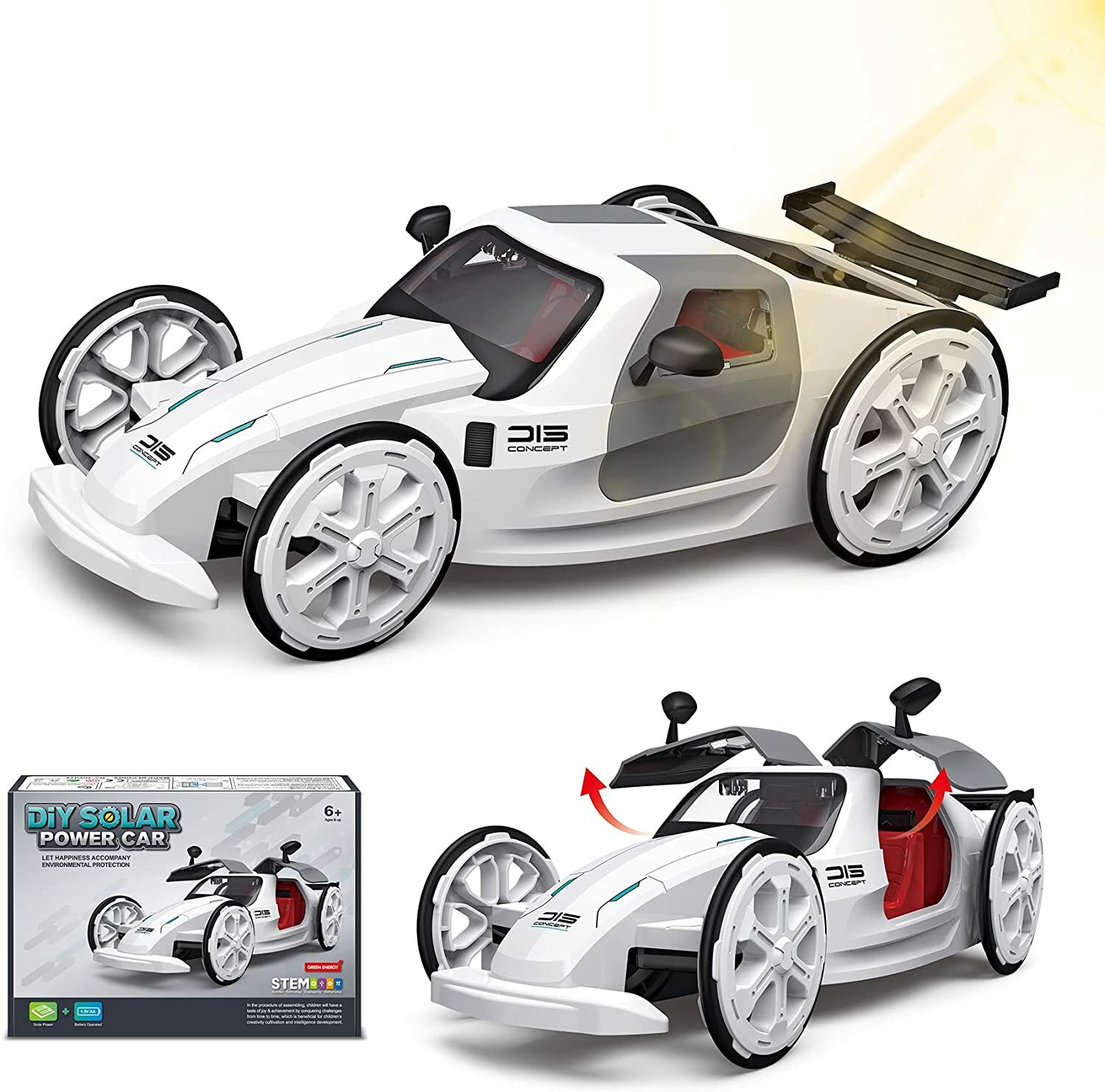 STEM DIY Car Toys, Educational Solar Power Car Science Assembly Vehicle Kit for Kids, Building Toy for Preschool Kids Aged 6-10, Gift for Teens, Boys & Girls