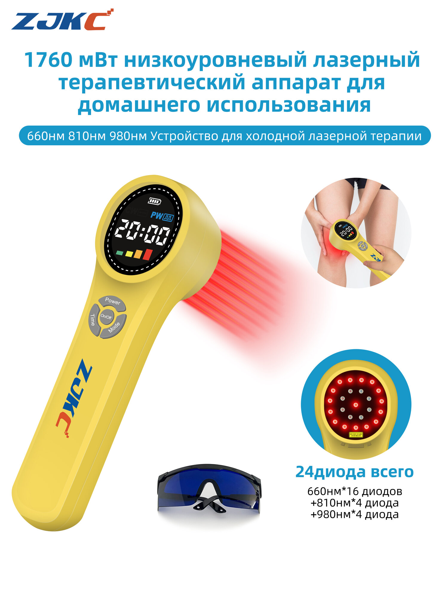 ZJKCpainless лазерная терапия красным светом 660 нм 810 нм 980 нм лазер для облегчения боли у людей и домашних животных
