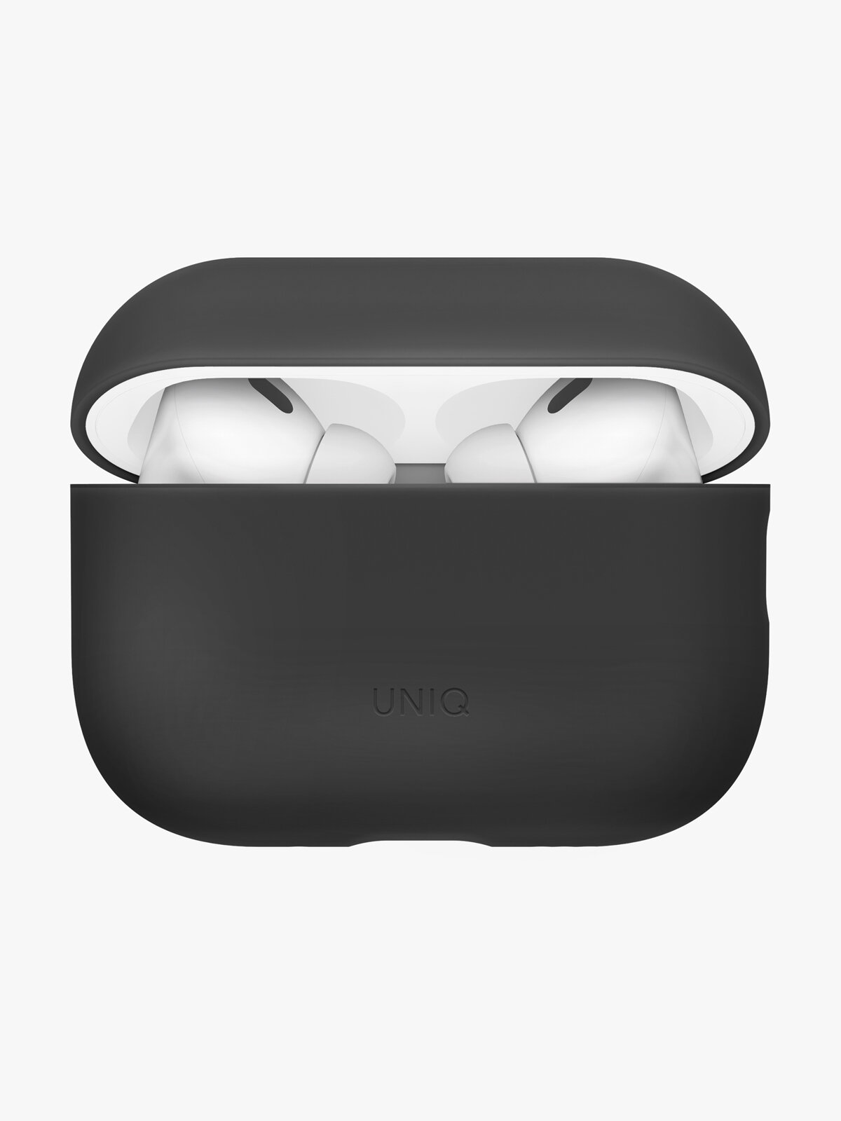 Чехол Uniq для Airpods Pro 3, LINO силиконовый Liquid silicone с покрытием soft touch, со шнурком, серый