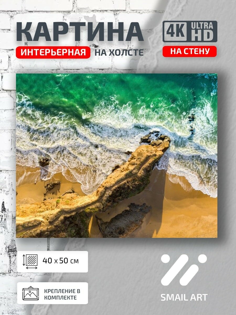 Картина на холсте интерьерная 40 на 50 на стену воздуха побережье для гостиной пейзаж