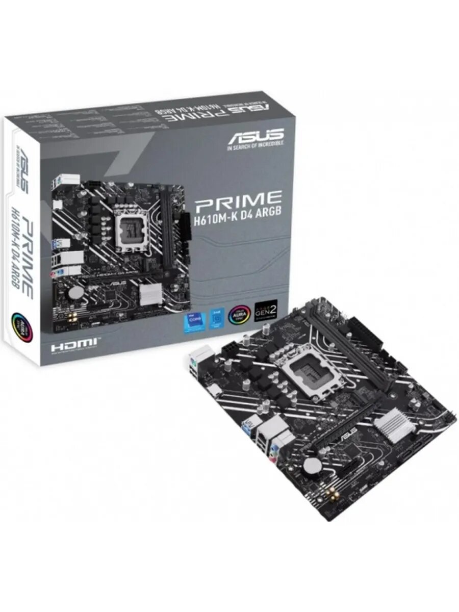 Материнская плата PRIME H610M-K D4 ARGB (LGA1700, mATX)