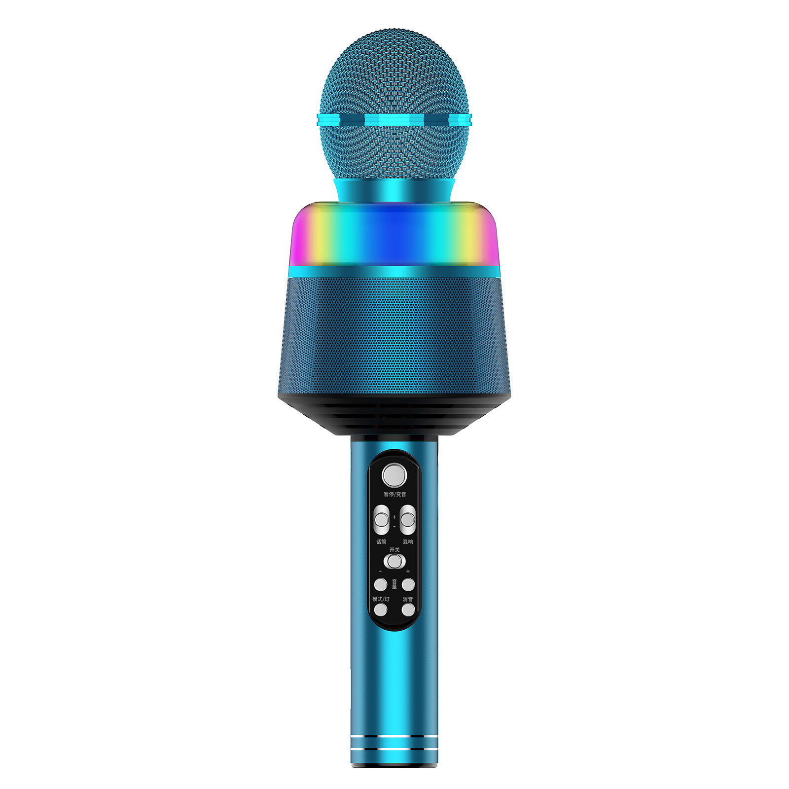 3 в 1 Беспроводной Микрофон Портативный Ручной Микрофон Колонка Регулируемый Громкость LED Свет Домашняя Вечеринка День Рождения BT Микрофон USB Заряжаемый для Смартфонов ПК Черный Синий Красный Розовое Золото 3W 2H 6-8H 1200mAh 32G TF Карта