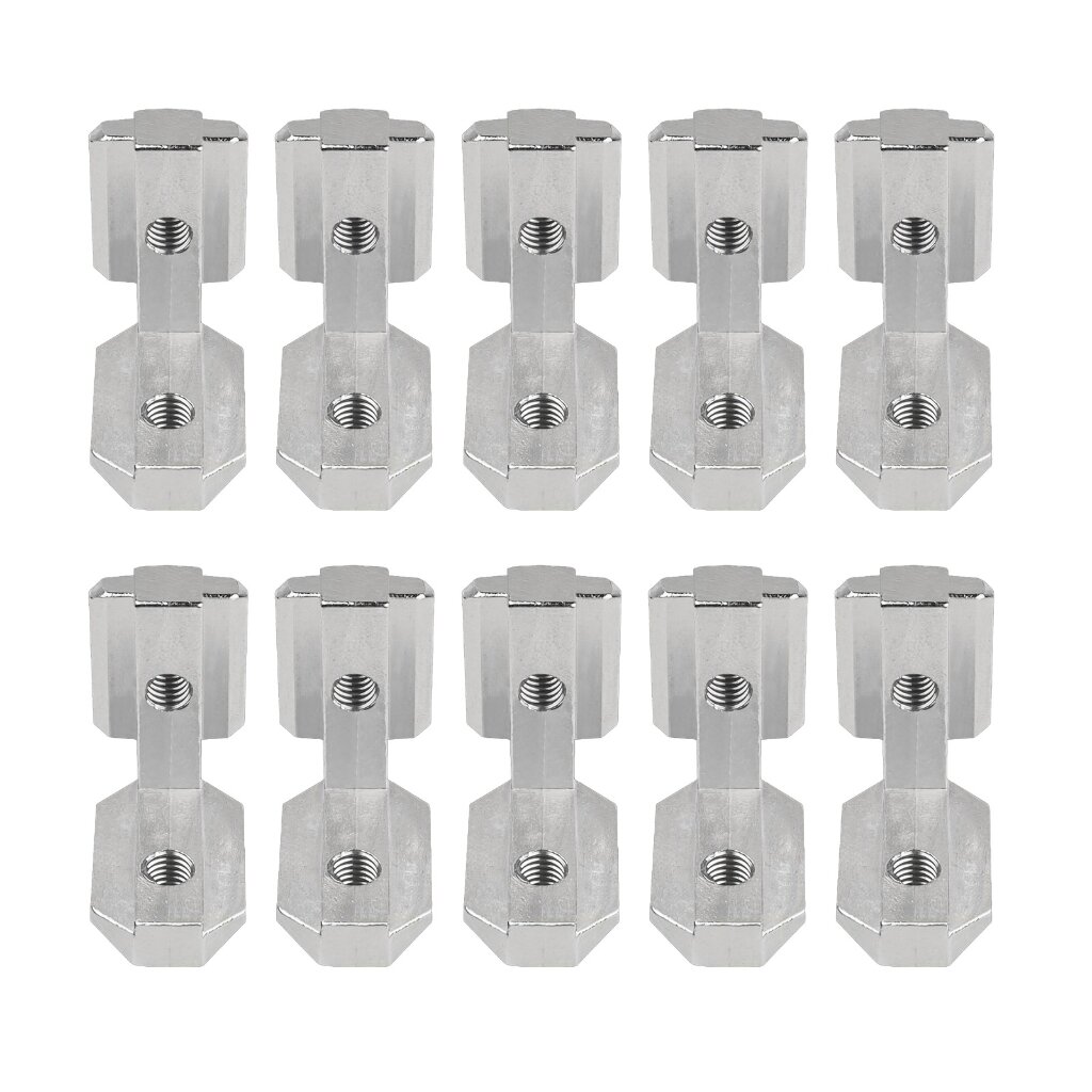Комплект внутренних соединителей с 10 Т-образными пазами M6 из нержавеющей стали для алюминиевого профиля