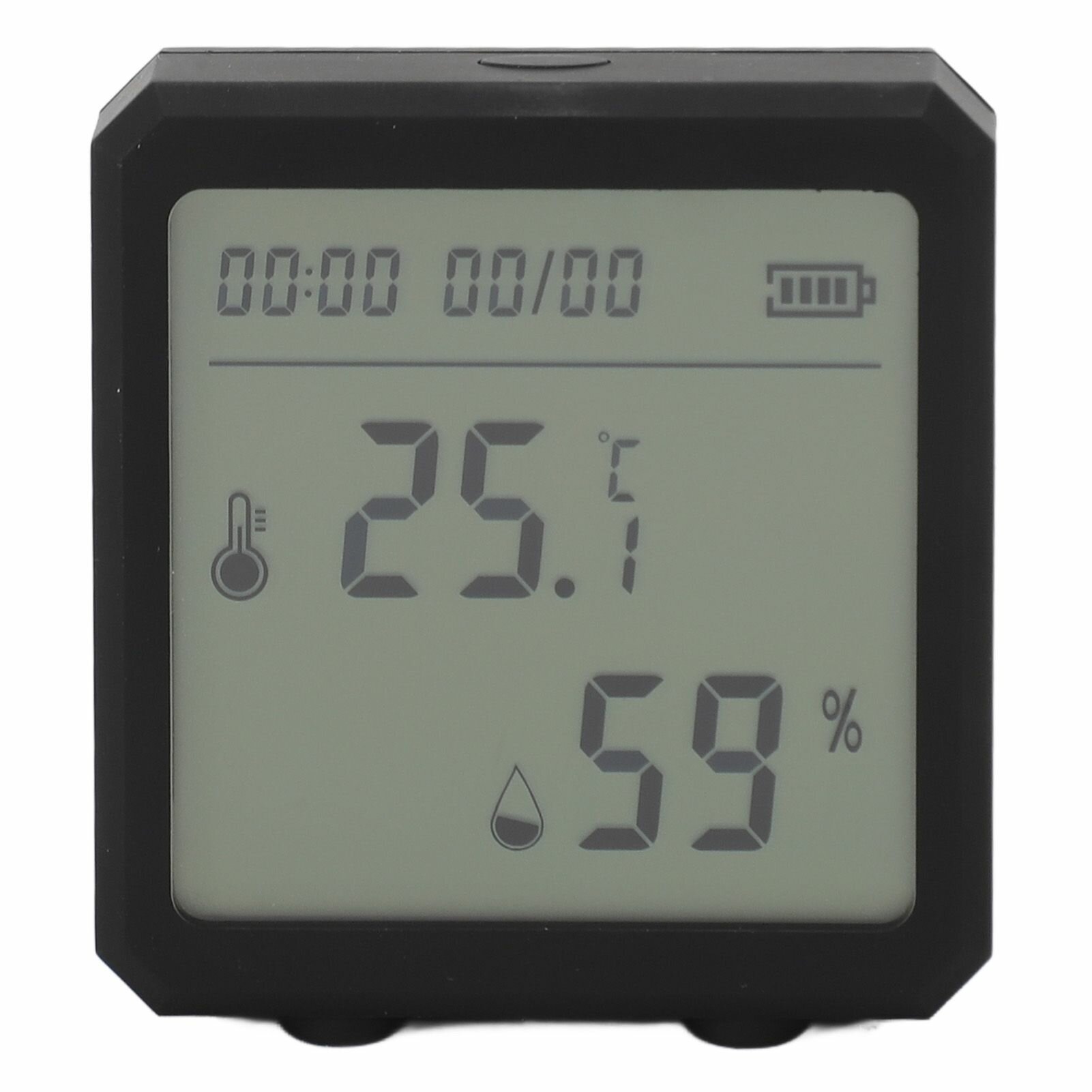 Измеритель температуры и влажности с ЖК-дисплеем, функцией Wi-Fi-сигнализации, голосовой поддержкой, цифровым гигрометром и термометром для помещений черного цвета