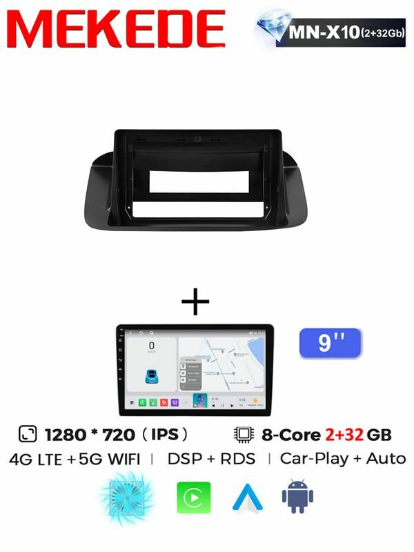 Магнитола 9" Mekede MN X10 Pro 2/32 Gb Honda Accord 8 Spirior 2008-2013 0 din carplay