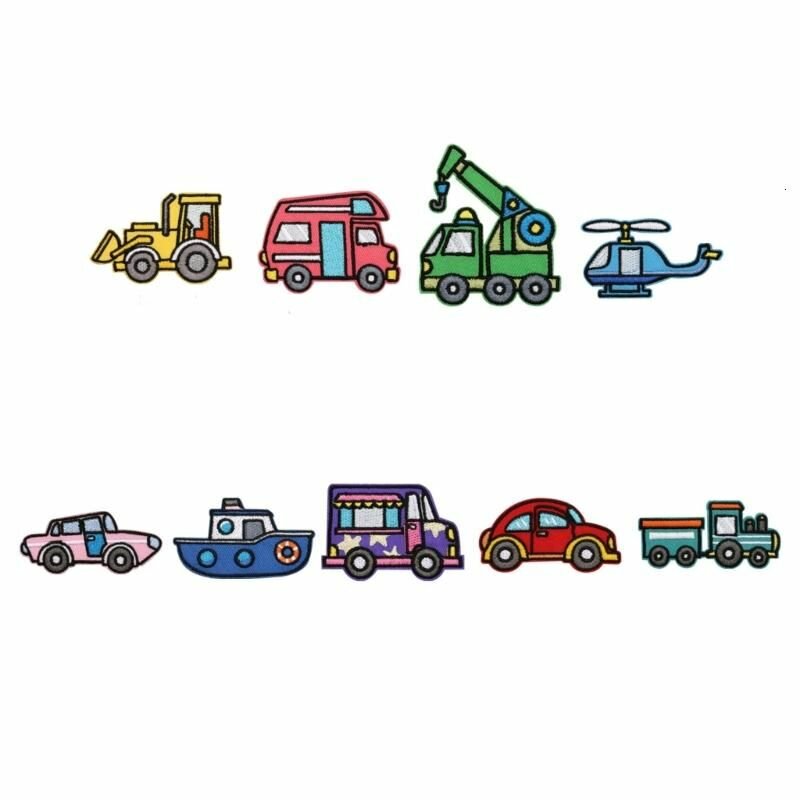 10шт. Детские нашивки с машинками, Случайные стили
