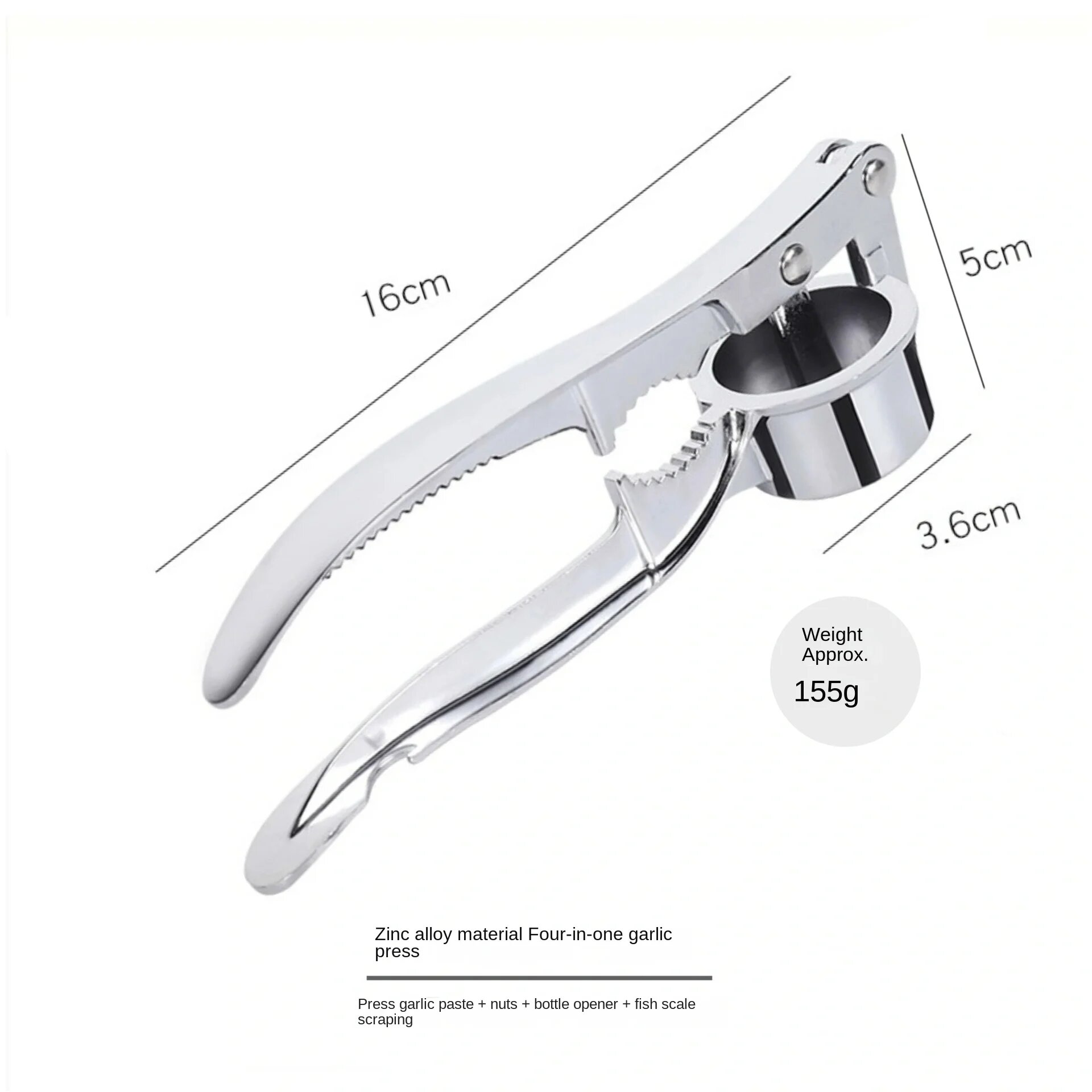 Чесночная дробилка Руководство Измельчитель чеснока Цинковый сплав Чесночная дробилка Зажим из нержавеющей стали Кухонны