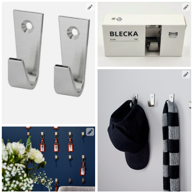 Крючок икеа 2 шт - отправляем никелированный, 5 см IKEA BLECKA блекка 400.313.73