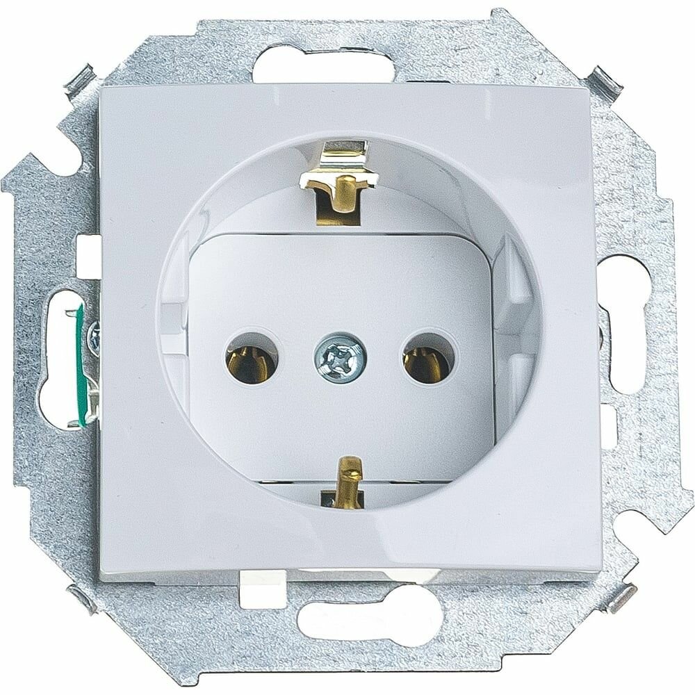 Розетка 1-м СП Simon 15 16А IP20 250В с заземл. винтов. клеммы механизм бел. Simon 1591432-030