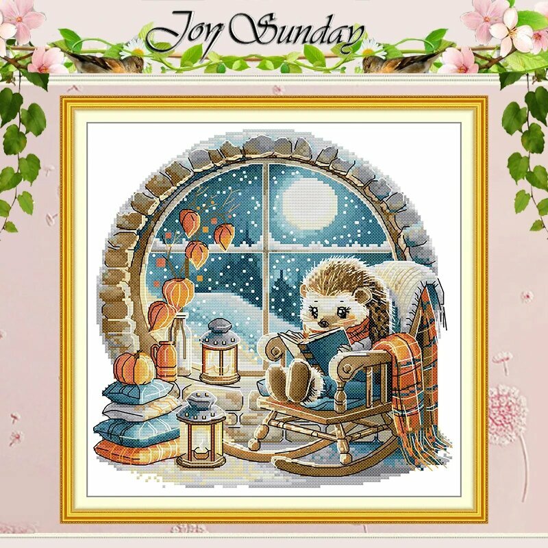 Набор для вышивки крестом Joy Sunday Ежик 14CT HD printed