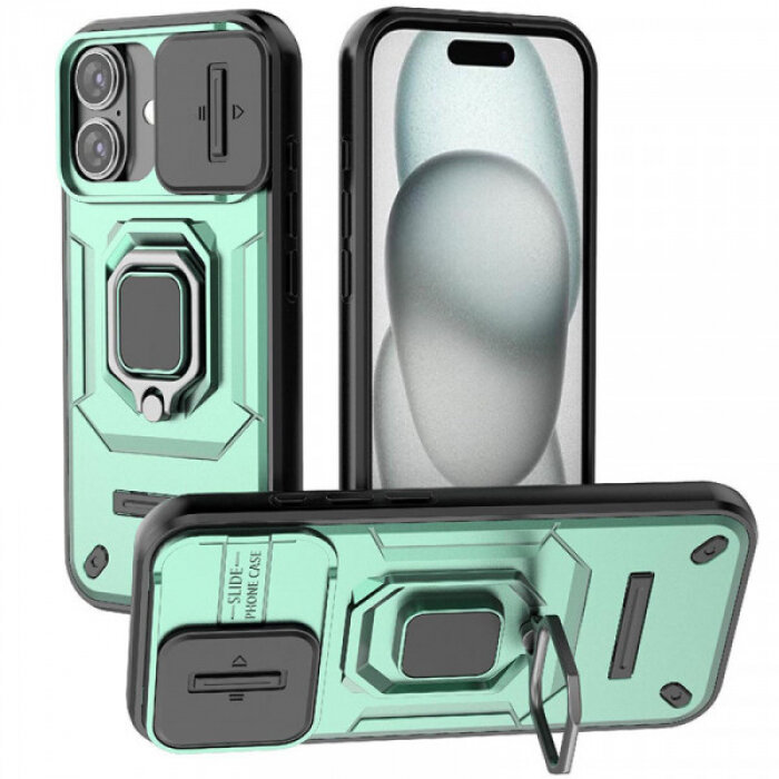 Transformer Ring Holder Противоударный чехол с кольцом и шторкой камеры для iPhone 17