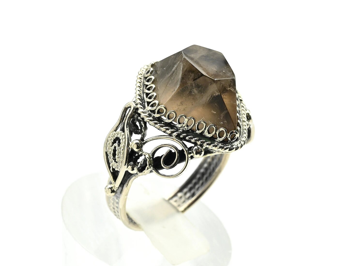 Кольцо, раухтопаз, топаз