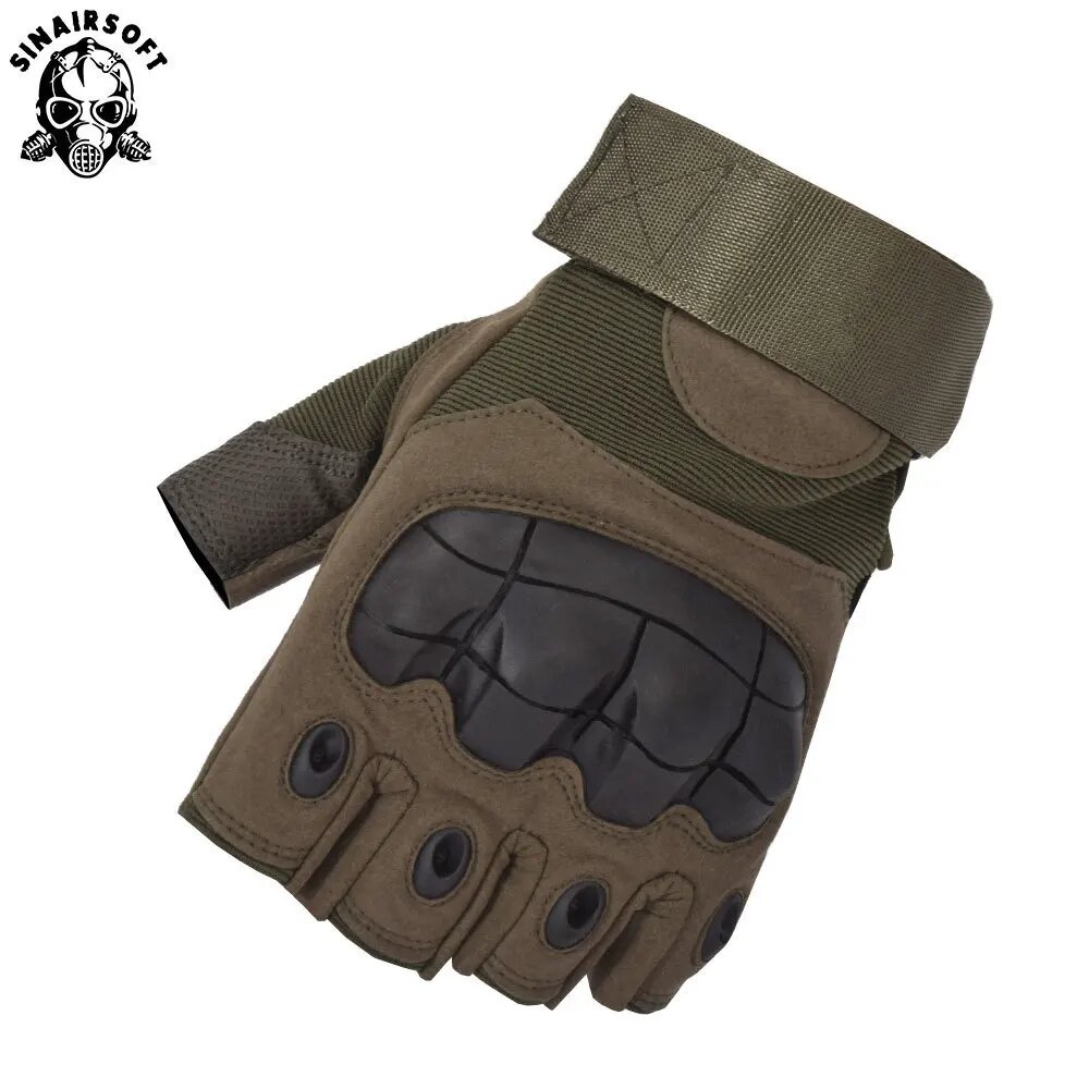 SINAIRSOFT Тактические полупальцевые перчатки из микрофибры OD, L