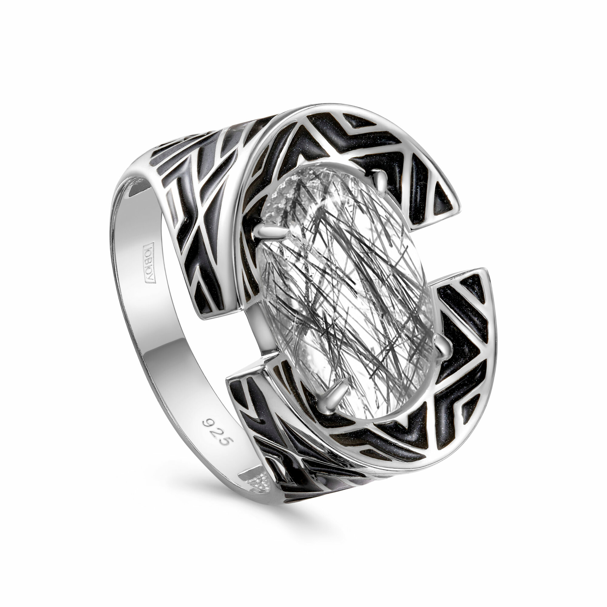 Кольцо, серебро, 925 проба, кварц