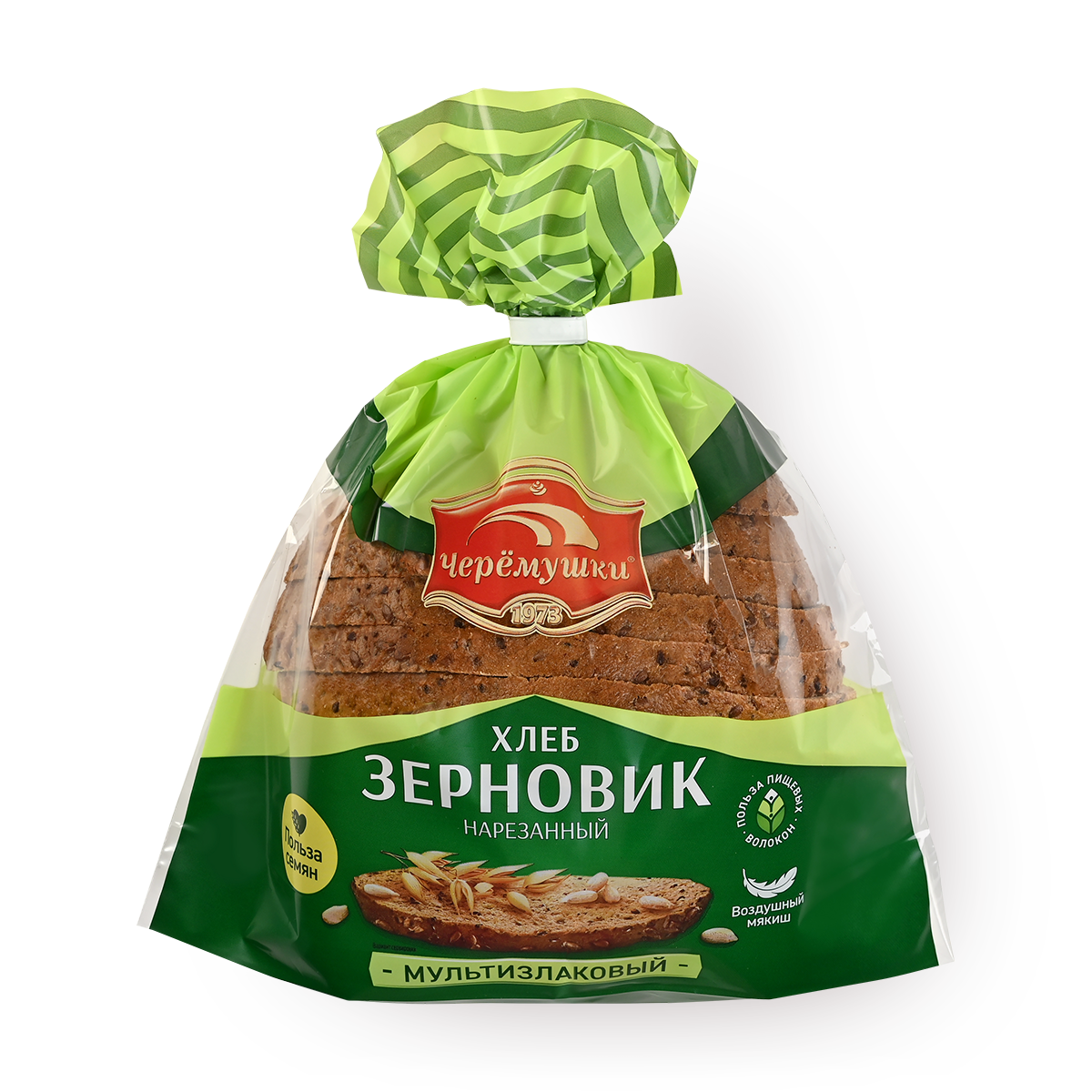 Хлеб Черемушки "Зерновик", в нарезке, пшеничный, с семенами и отрубями, 460 г