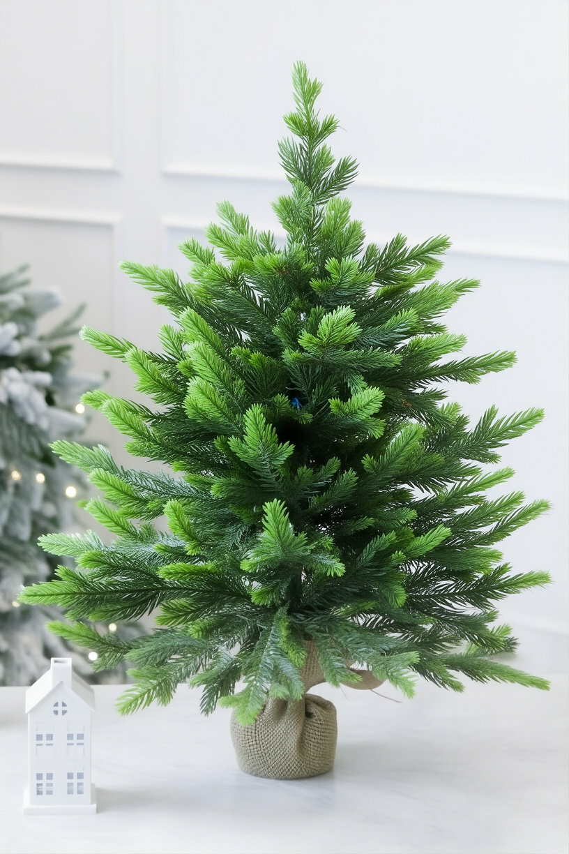 Настольная елка в мешочке вербье 60 см, литая 100%, Винтер Деко (Winter Deco) 1000930
